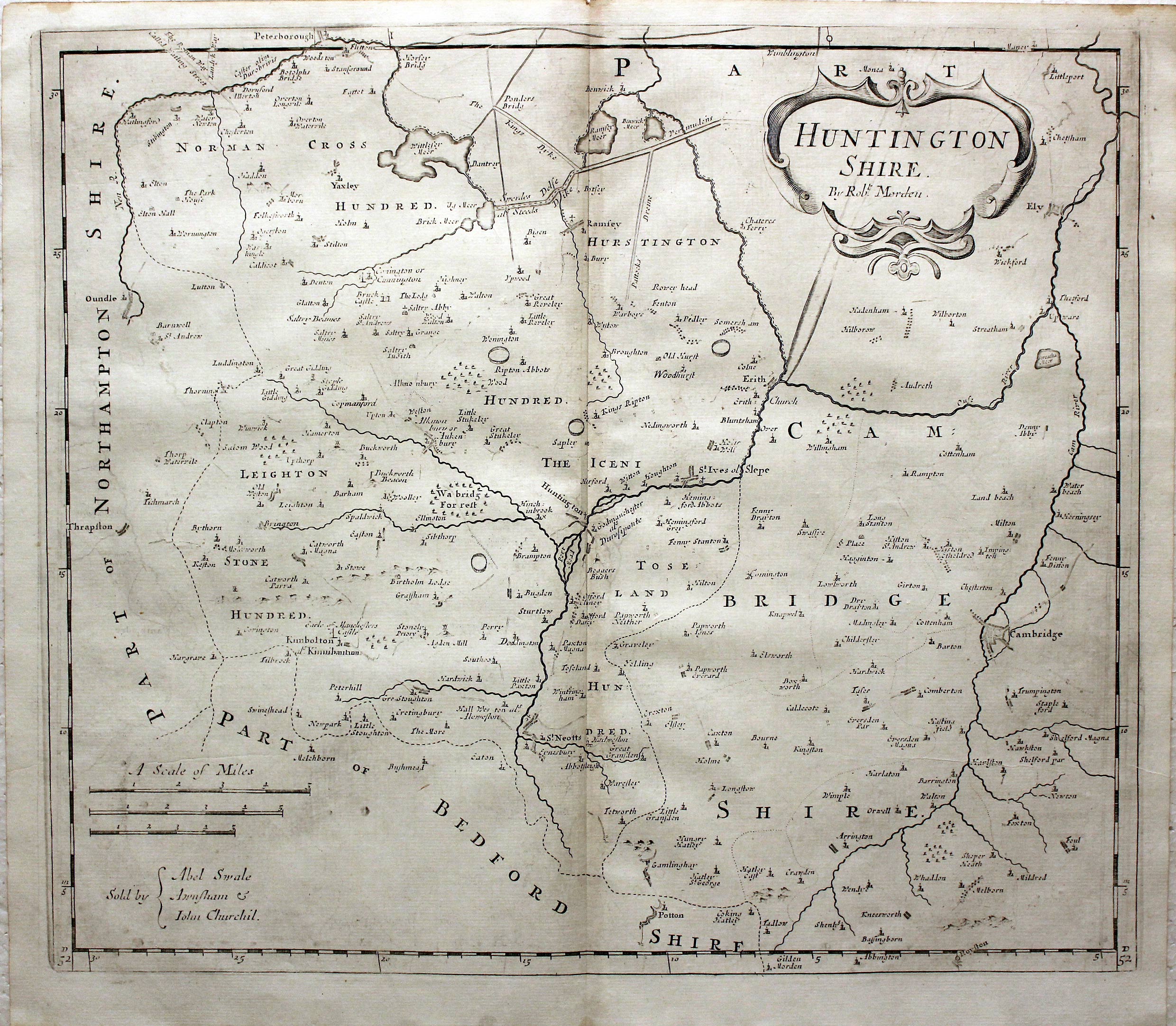 Antique Maps of Huntingdonshire, England - Richard Nicholson