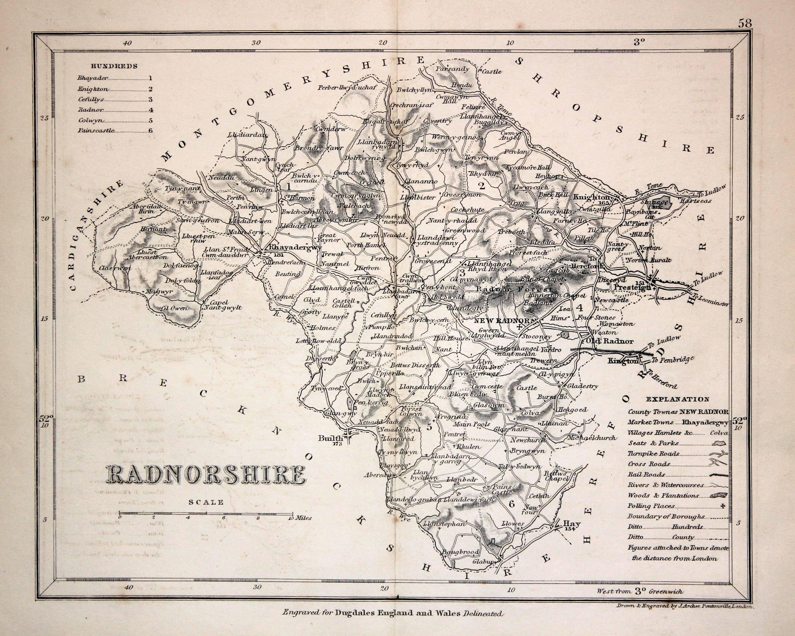 Antique Maps of Radnorshire - Richard Nicholson