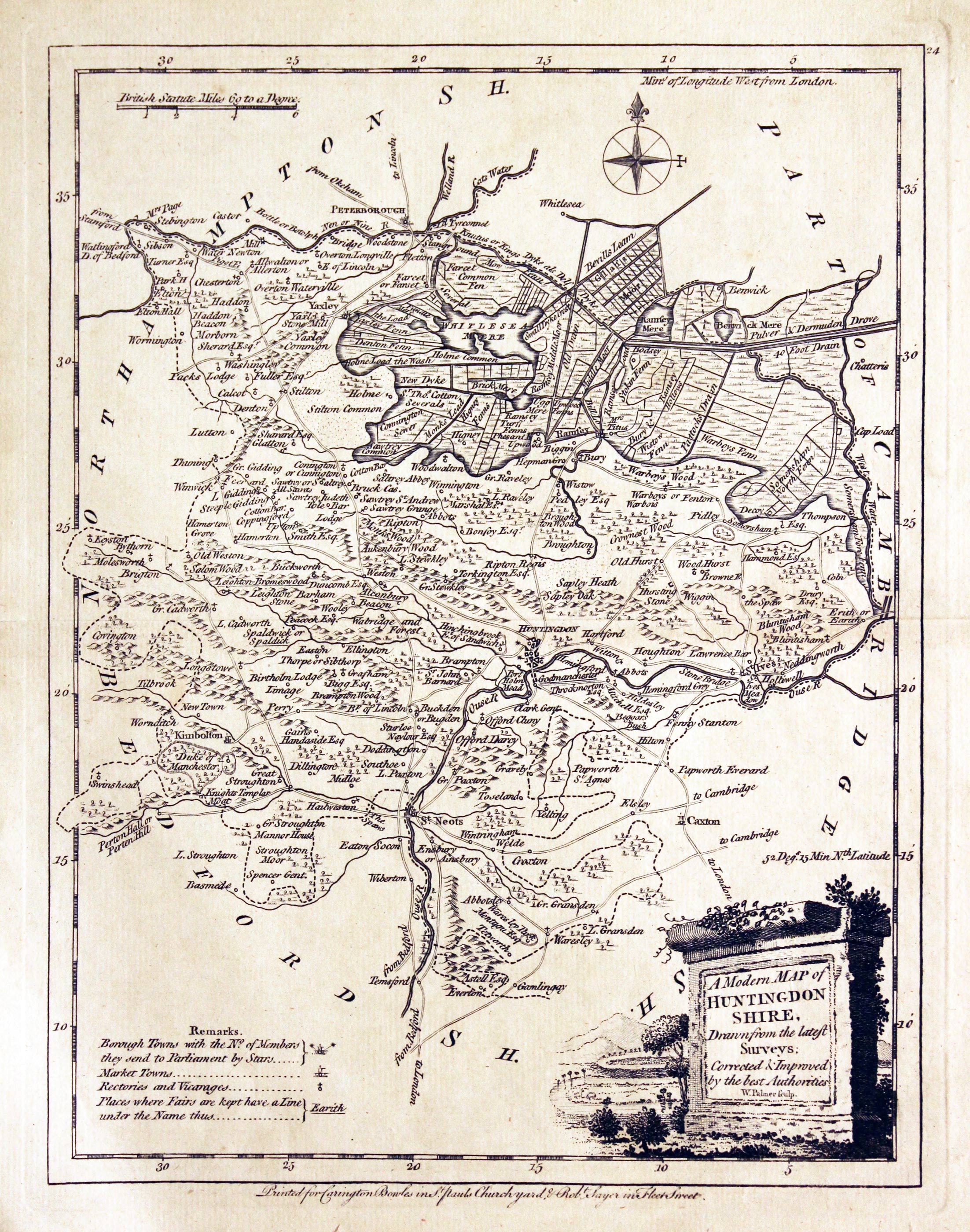 Antique Maps of Huntingdonshire - Richard Nicholson