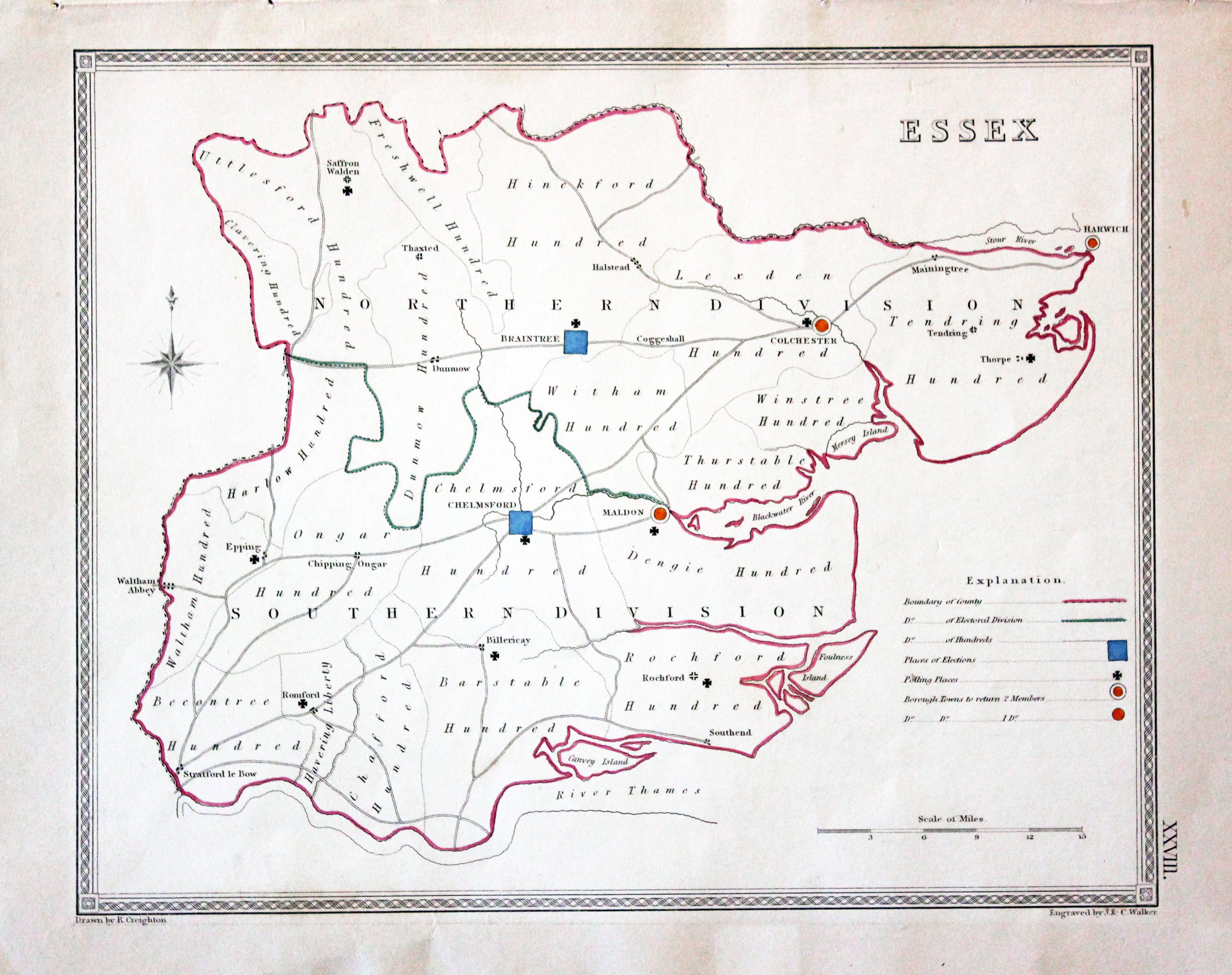 Antique Maps of Essex, England - Richard Nicholson