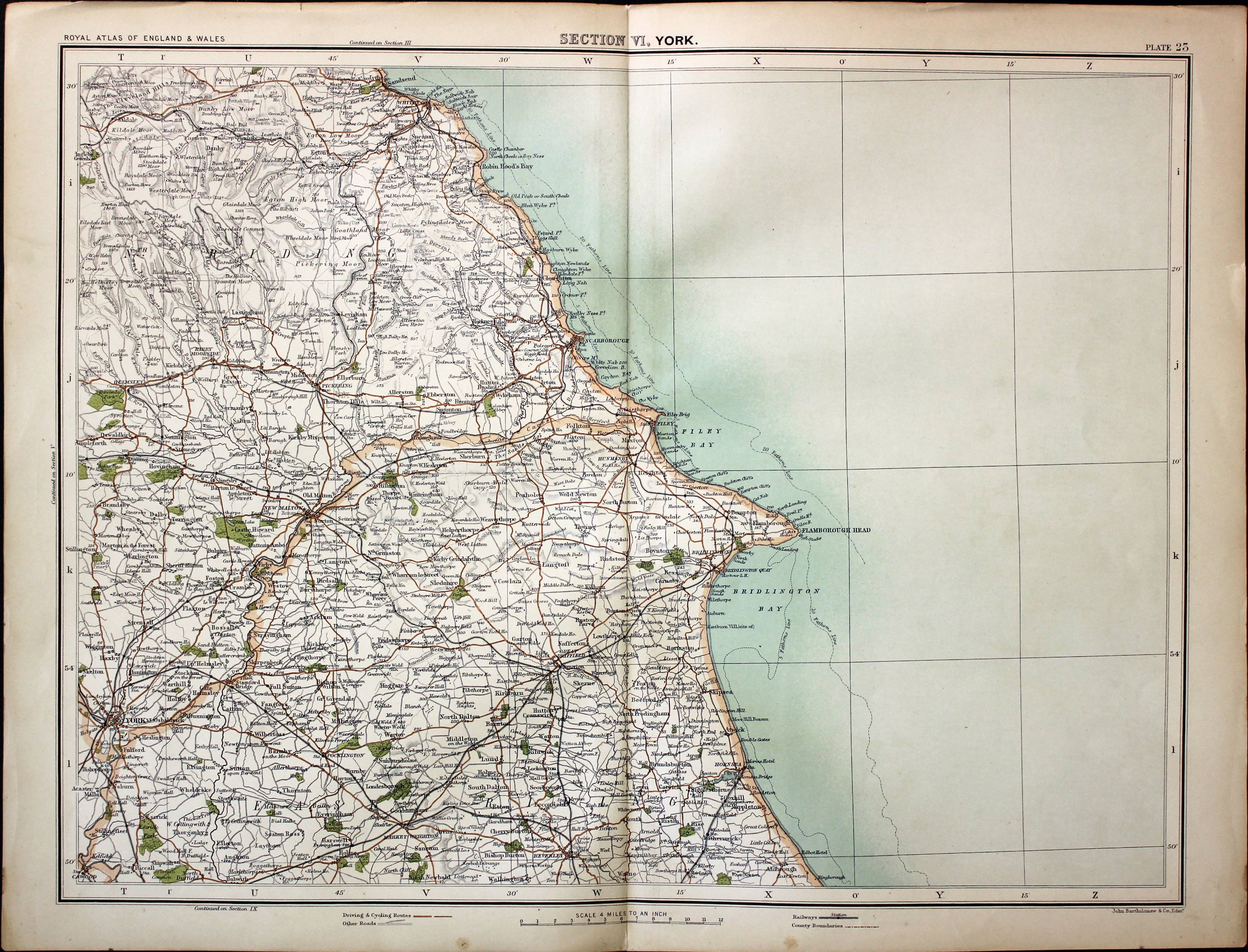 Antique Maps of Yorkshire, England - Richard Nicholson
