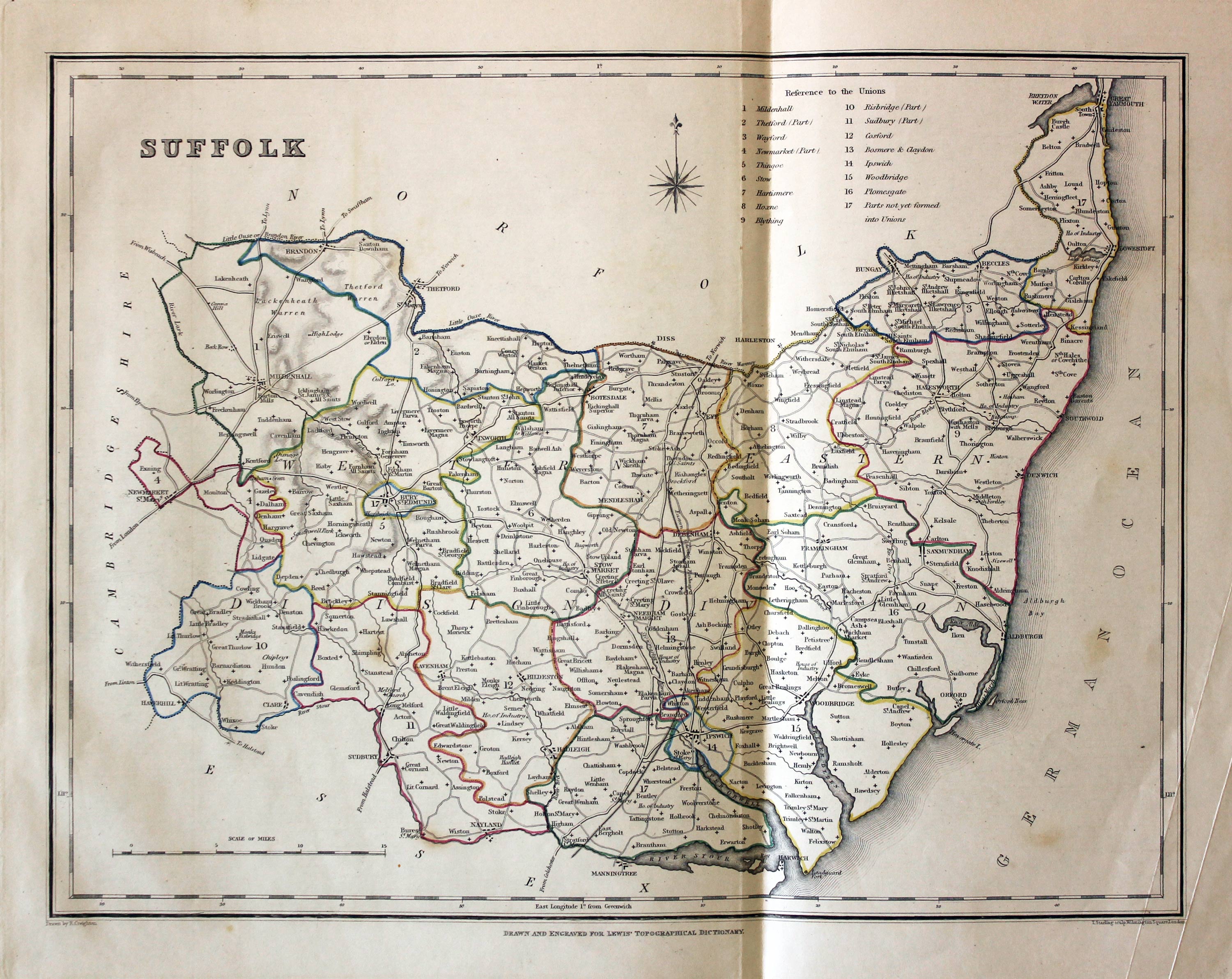 Antique Maps of Suffolk, England - Richard Nicholson