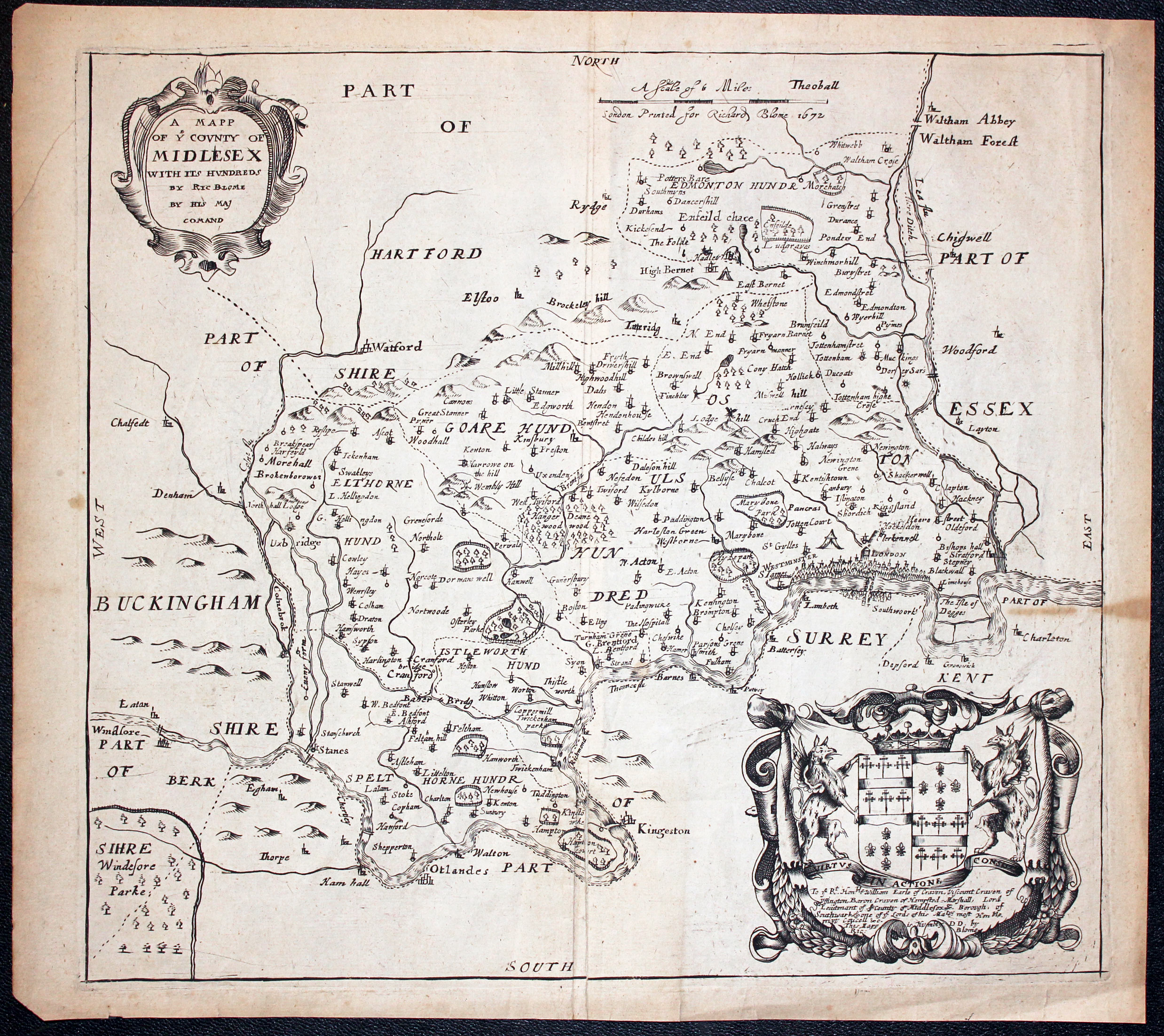 Antique Maps of Middlesex, England - Richard Nicholson