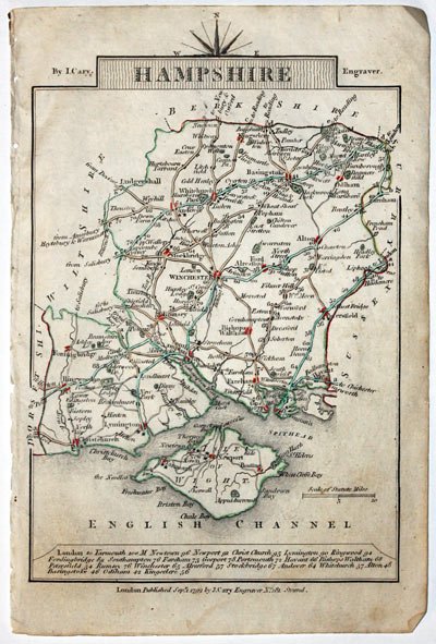 Antique Maps of Hampshire, England - Richard Nicholson