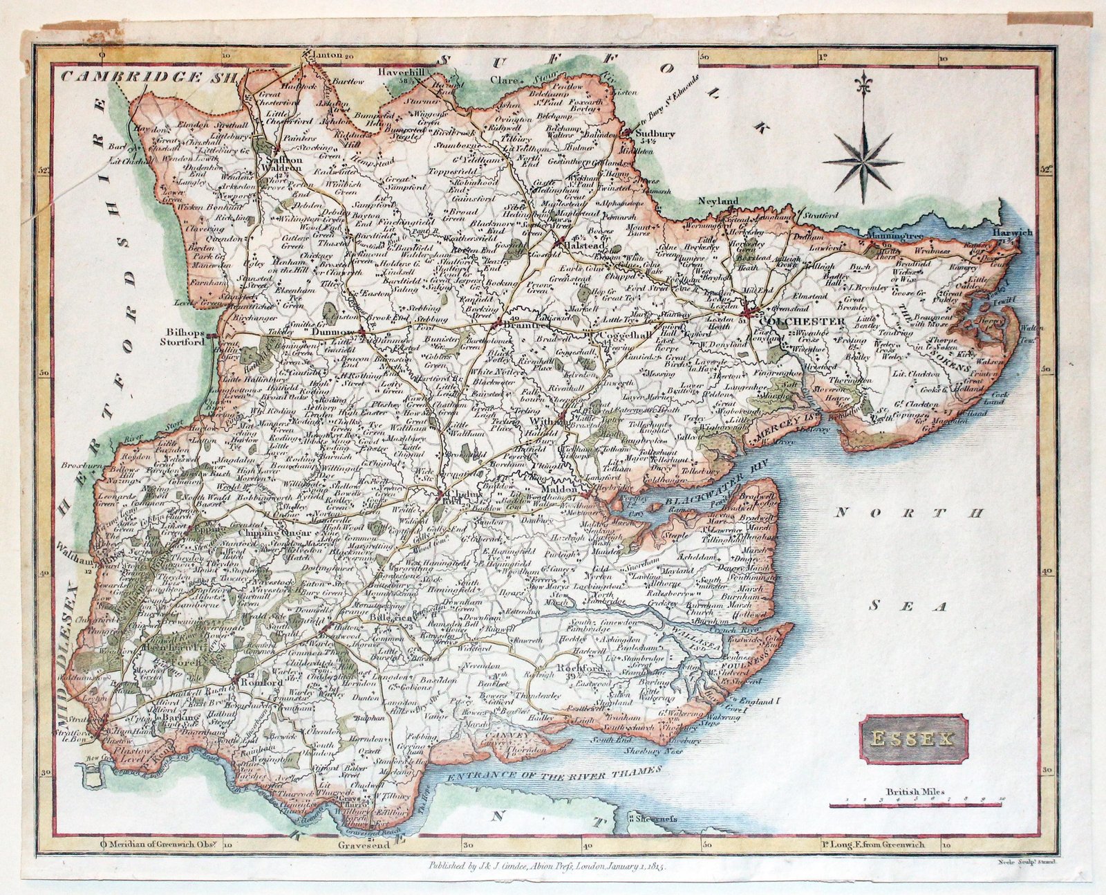 Antique Maps of Essex, England - Richard Nicholson
