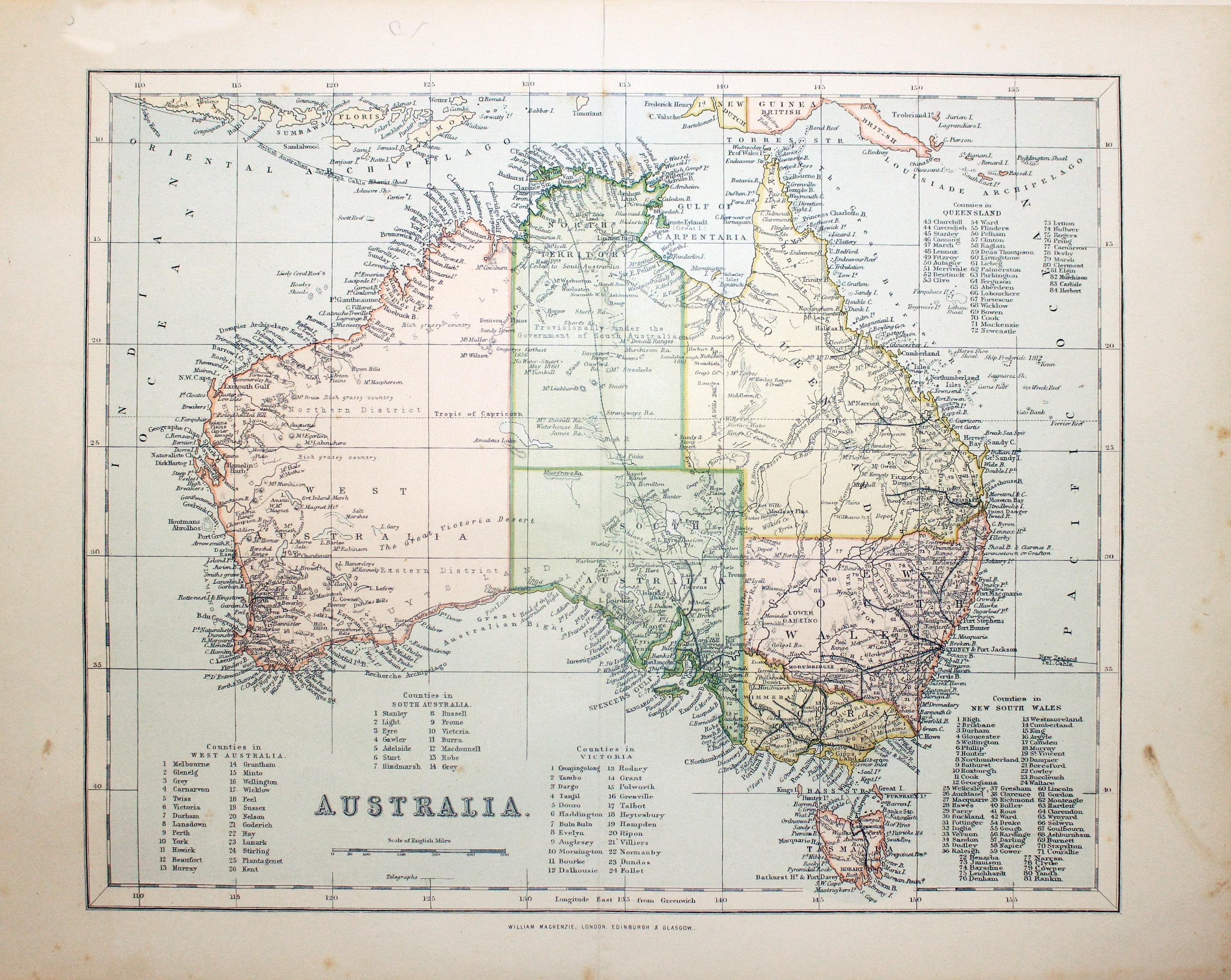 Antique Maps of Australia - Richard Nicholson of Chester