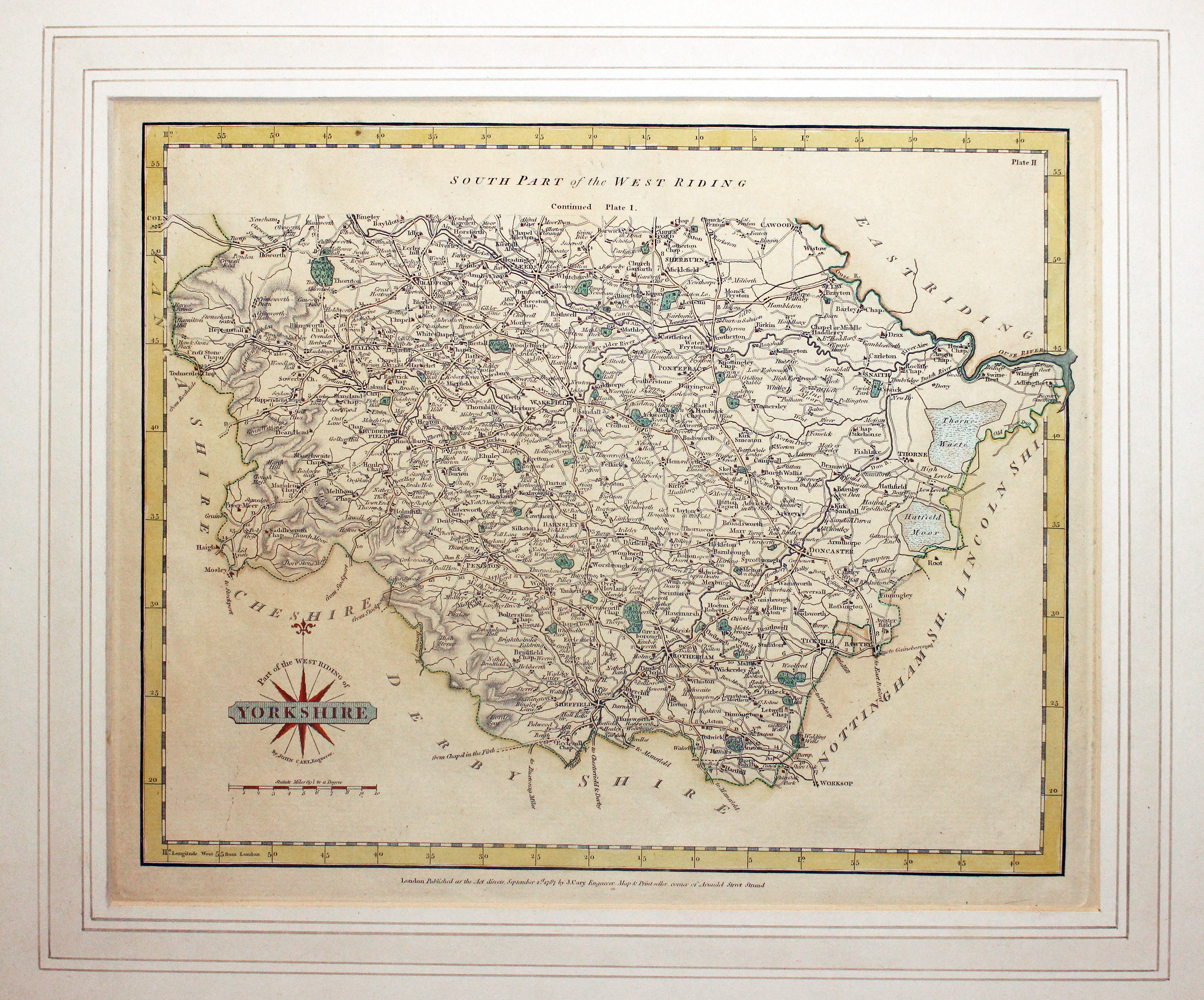 Antique Maps of Yorkshire West Riding - Richard Nicholson