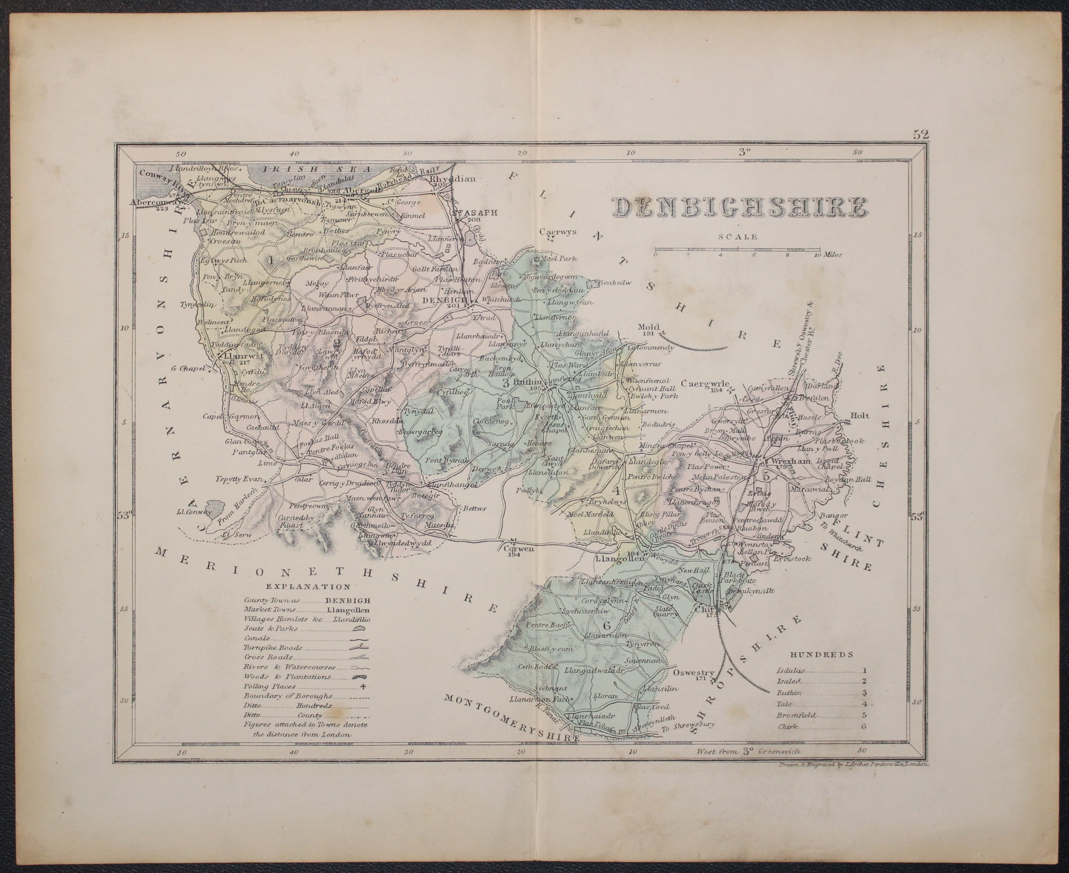Antique Maps of Denbighshire - Richard Nicholson