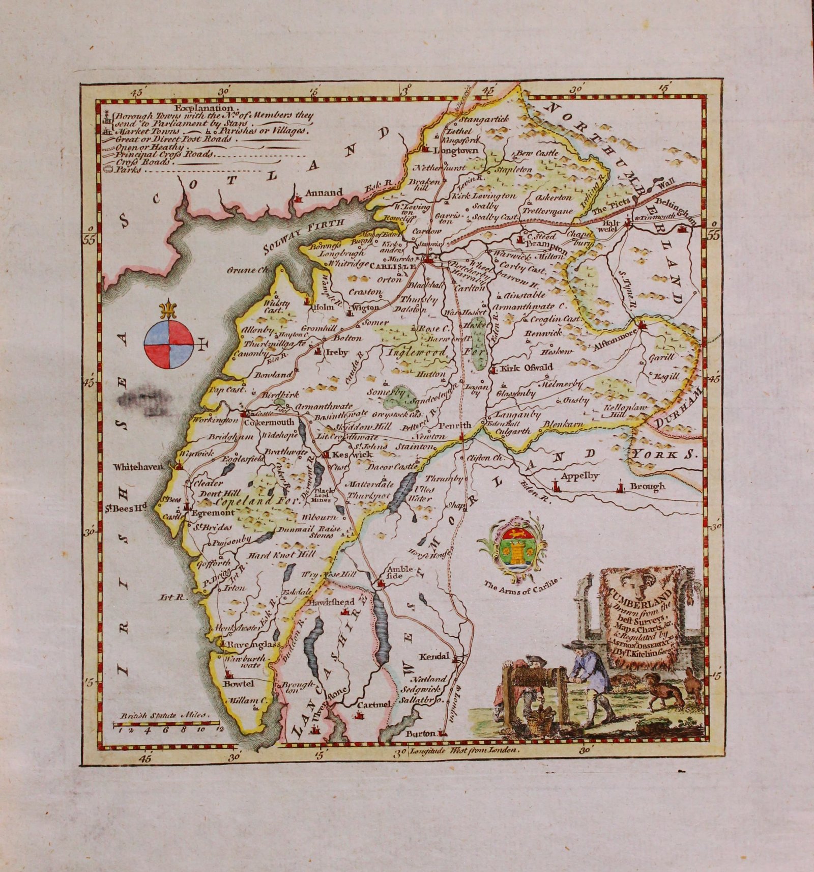 Antique Maps of Cumberland - Richard Nicholson